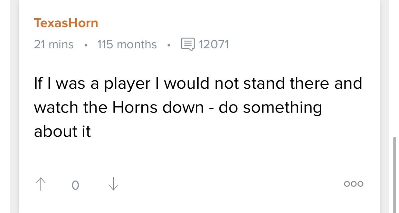 Message Board Geniuses on Twitter: "#Texas fan would “do something about” this horns down ...