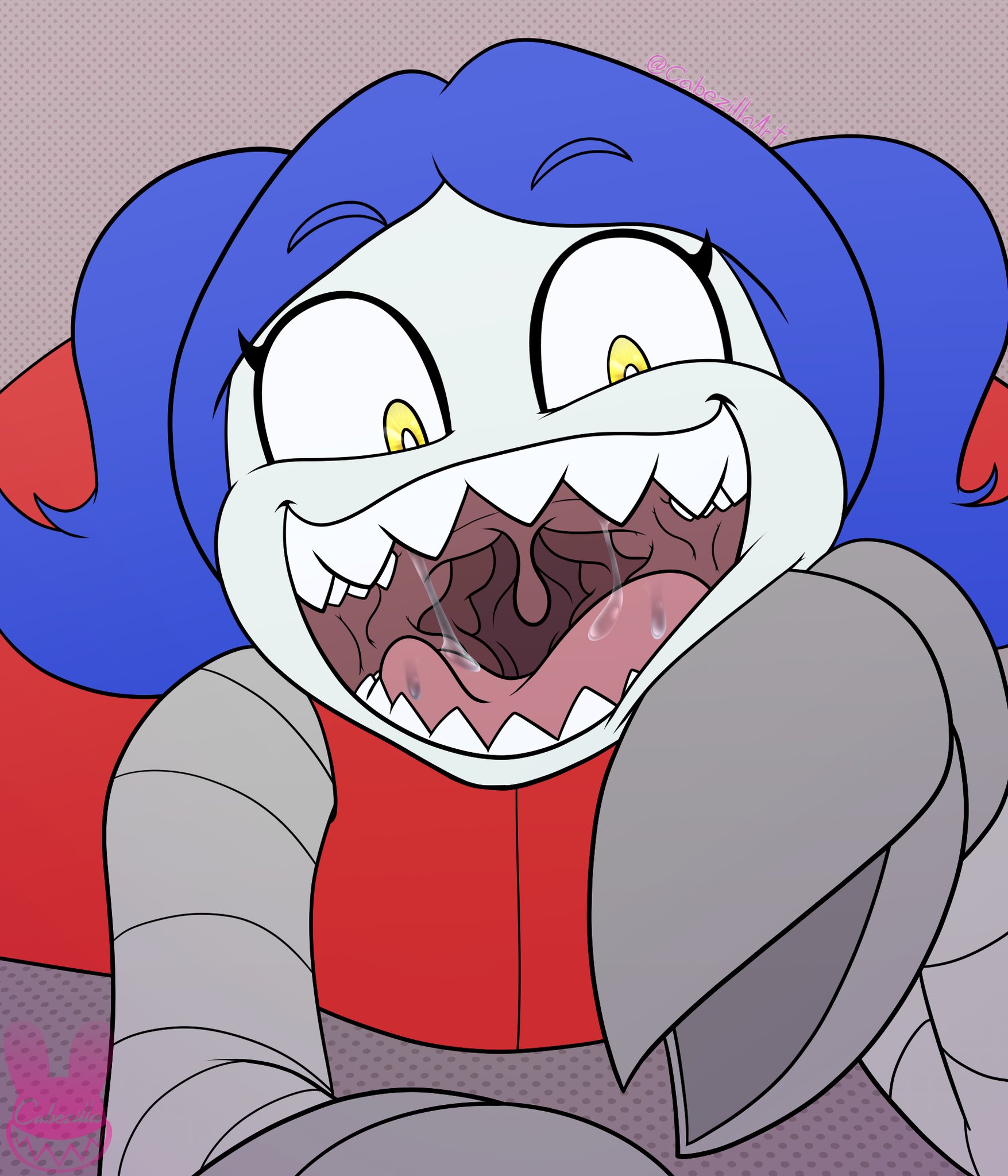 Cabezilla Art 🔞 on Twitter: "Trixie is just playing around, showing her sharp fangs~ My part of ...