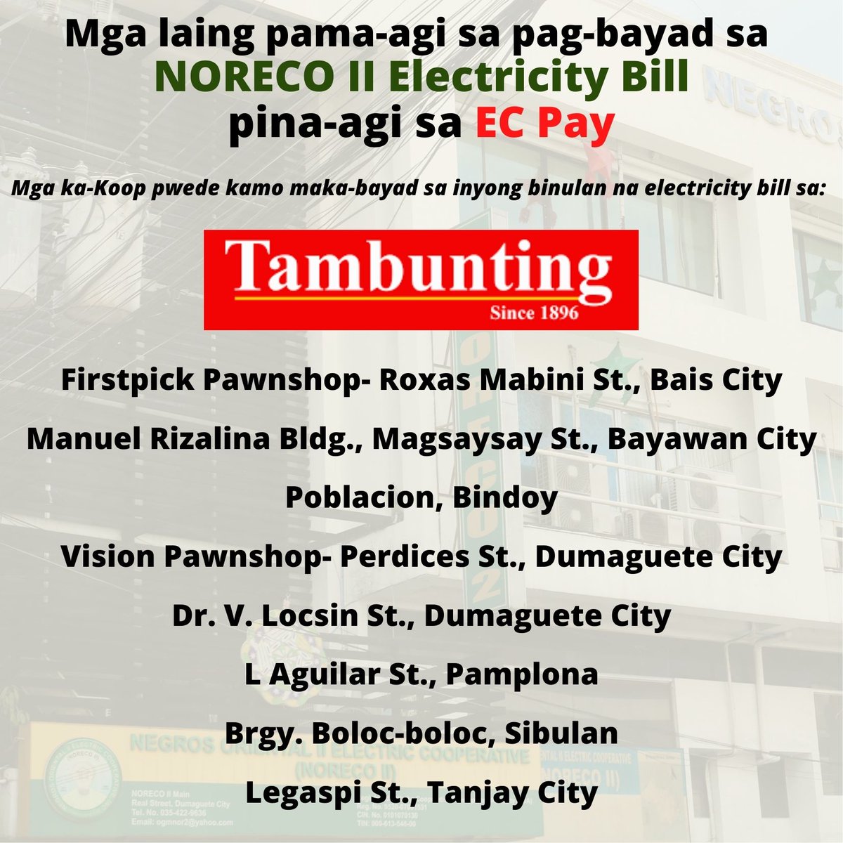 Event - Mga ka-Koop, here's another way you can pay your monthly NORECO ...