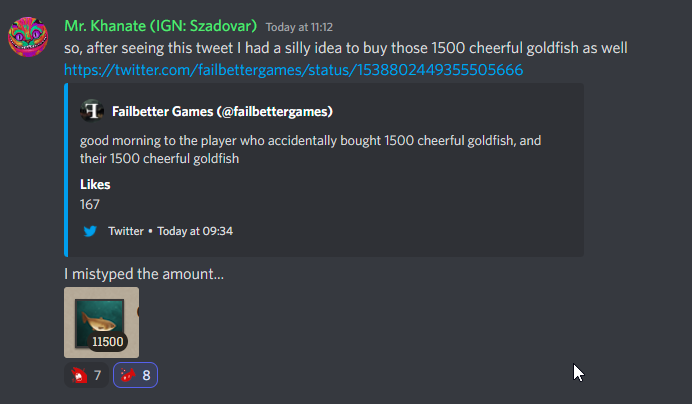 Failbetter Games on Twitter: "good afternoon to this now *extremely* cheerful player who wanted ...