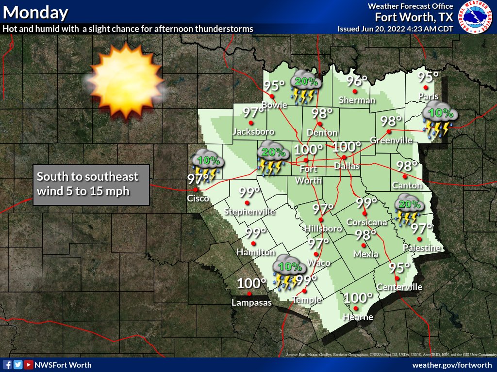 Nws Fort Worth On Twitter Another Hot And Sunny Day Is Expected Today