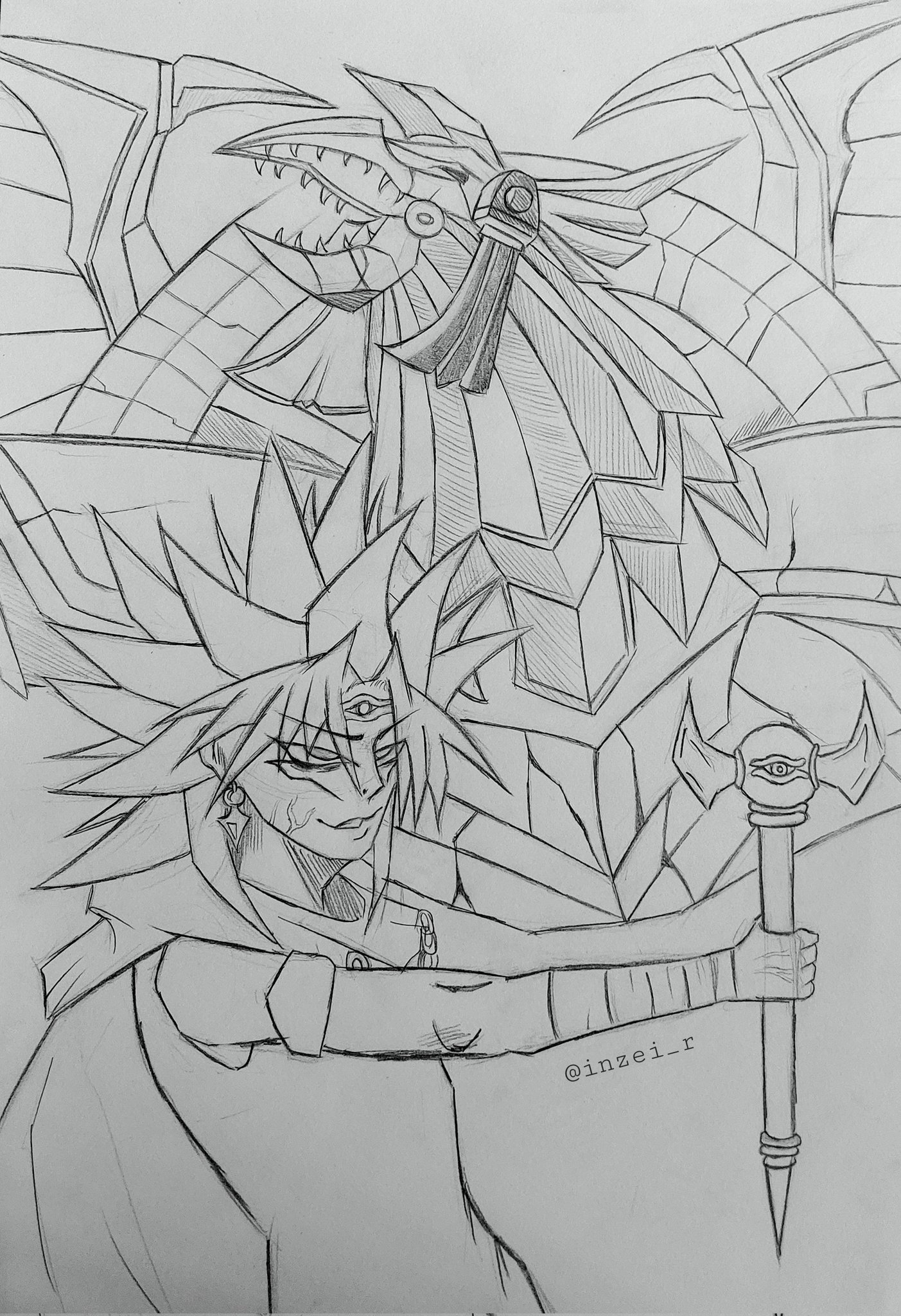 Winged Dragon Of Ra Drawing