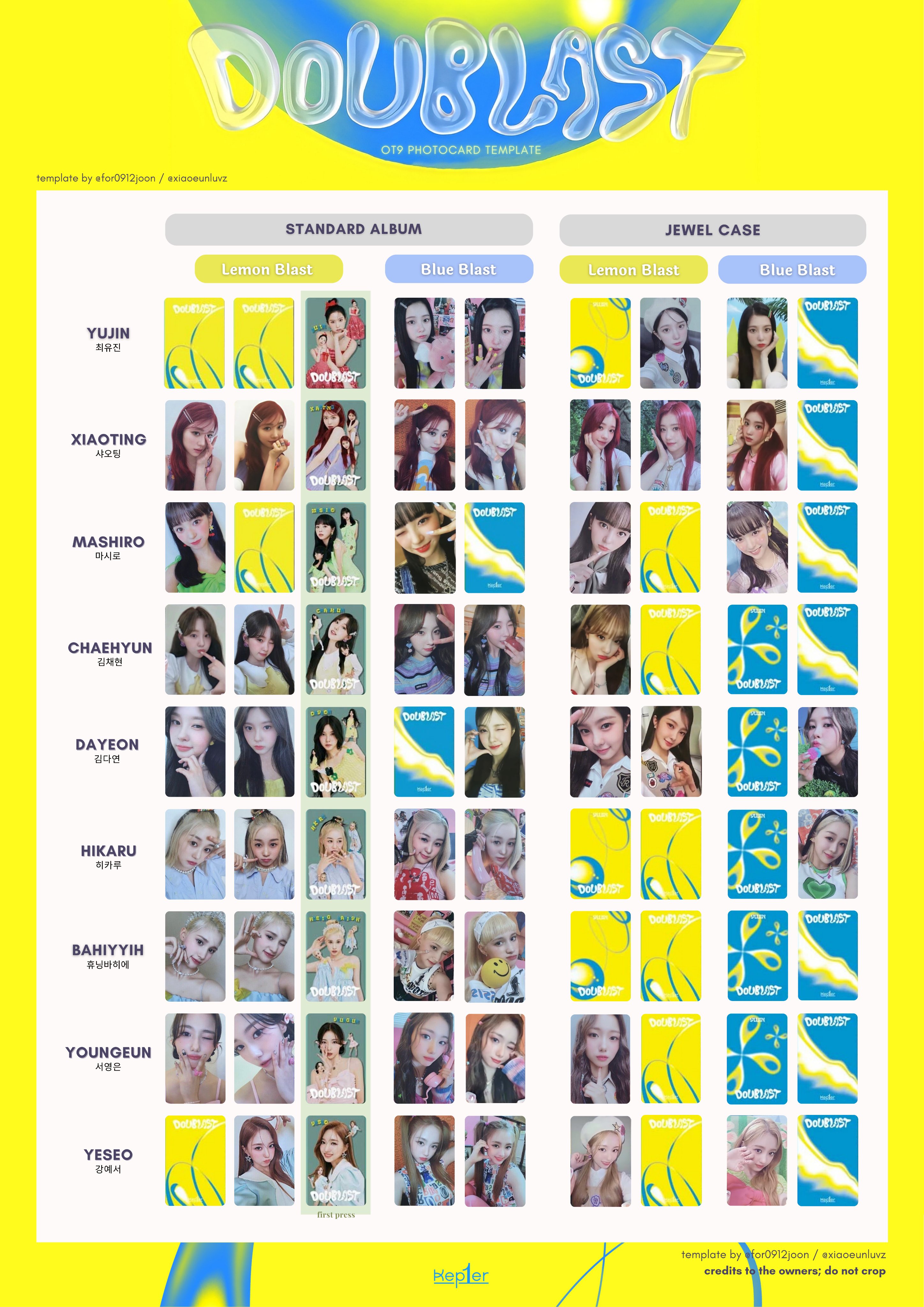 b / wing wing 💚💖 on Twitter: "#KEP1ER DOUBLAST 케플러 포카 OT9 Photocard PC Template / Preview ...