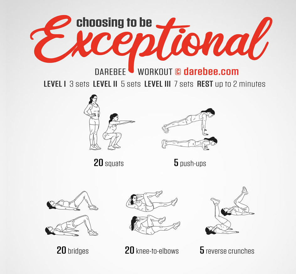 DAREBEE on Twitter: "More than just a cool name Choosing To Be Exceptional is a workout that ...