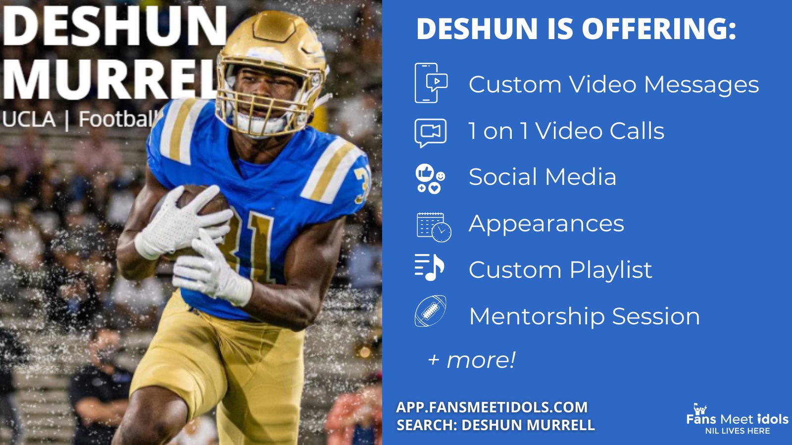 Fans Meet Idols on Twitter: "Welcome Deshun Murrell @deshun_03, running back for UCLA football 🏈 ...