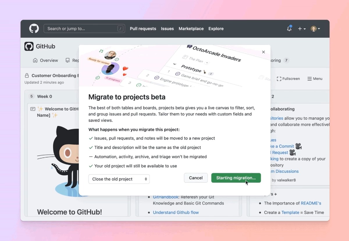 GitHub on Twitter: "ICYMI: It’s now easier than ever to move your projects to the new projects ...