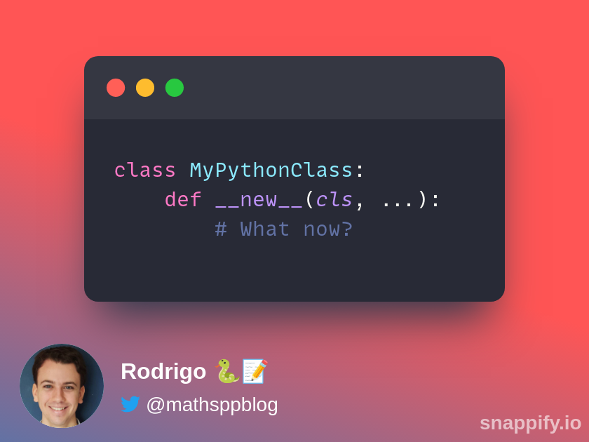 What is `__new__` for? The Python 🐍 docs say "__new__() is intended ...