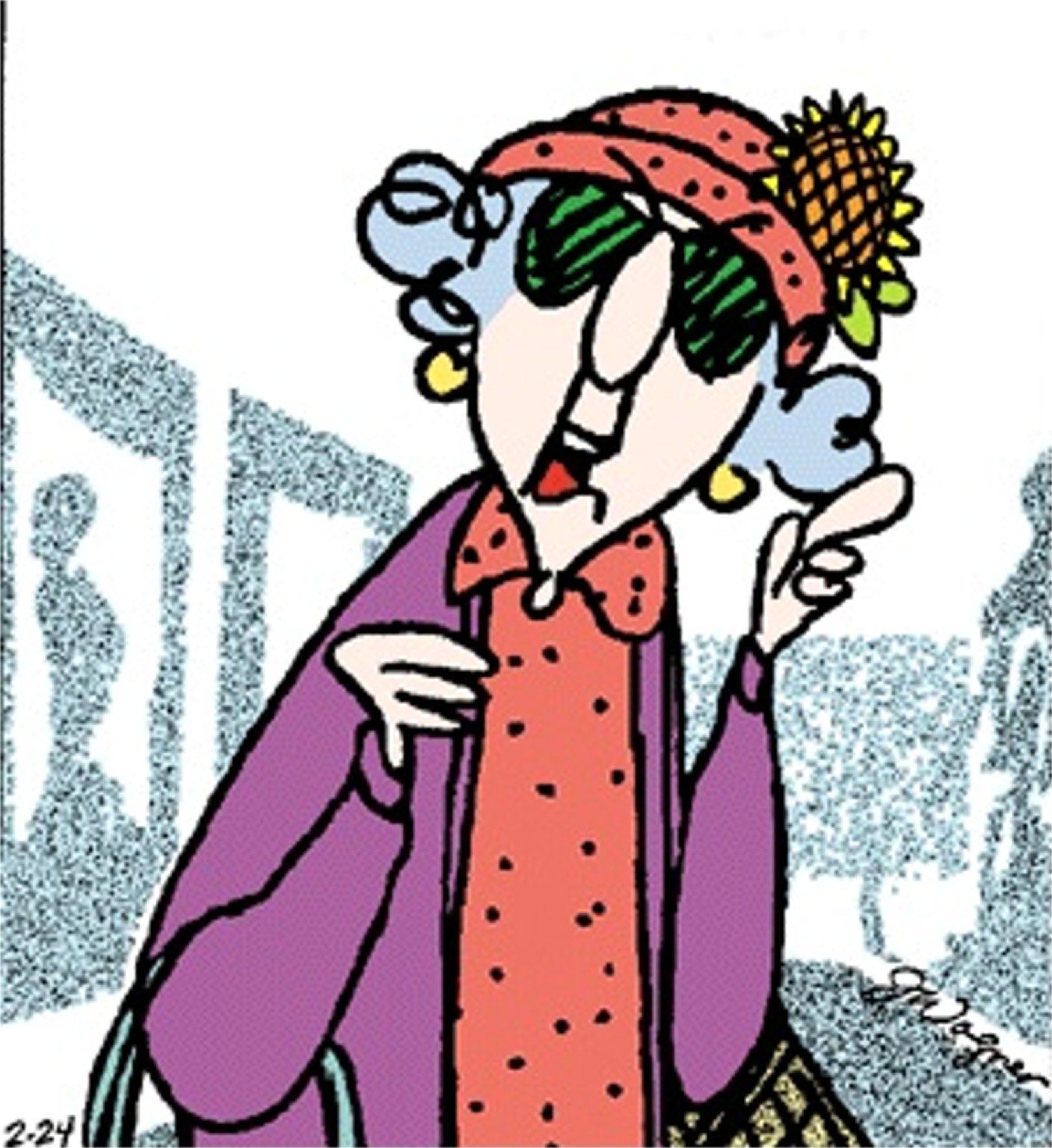 Mean Old Lady Cartoon Character