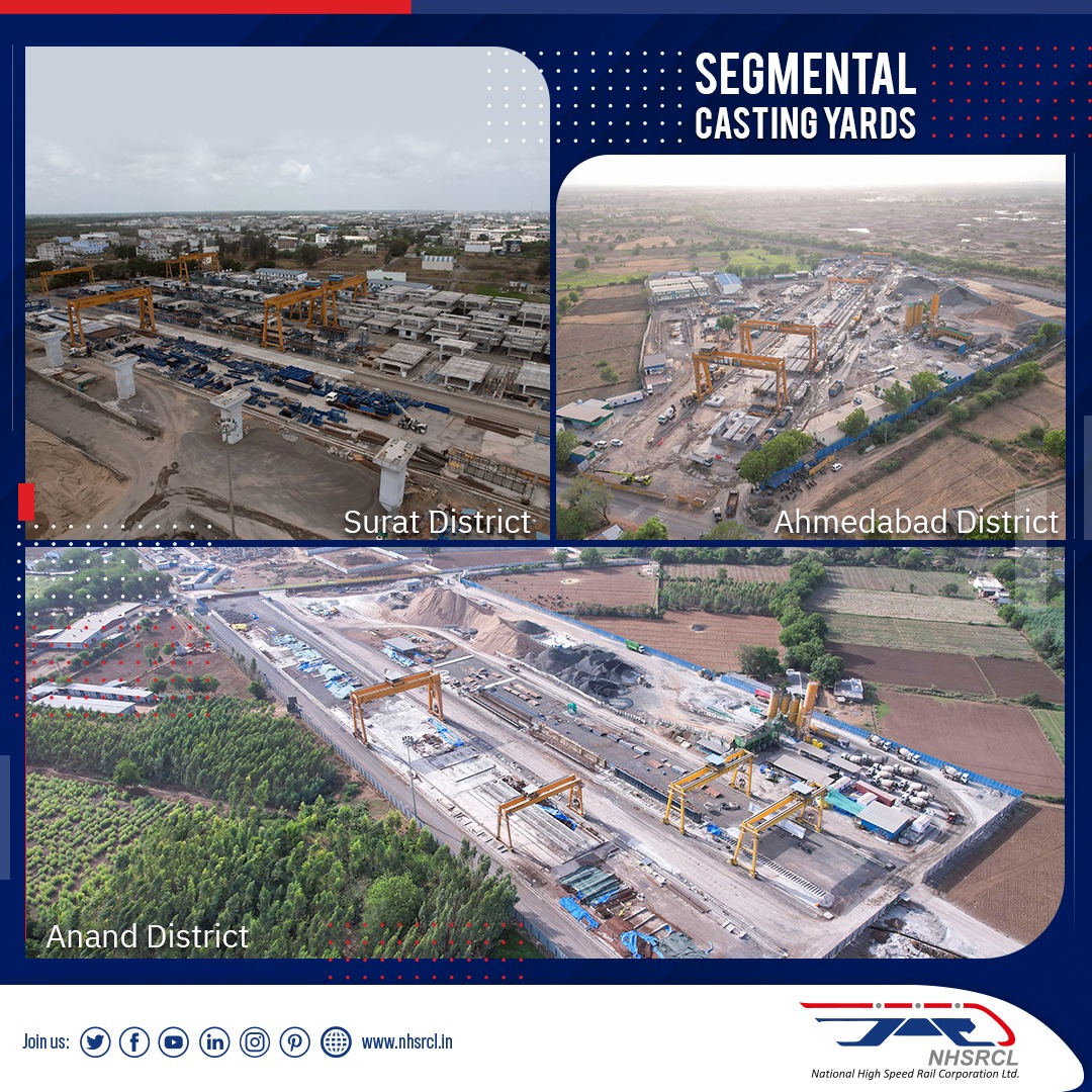 NHSRCL on Twitter: "Various casting yards for segment casting have been established and are ...