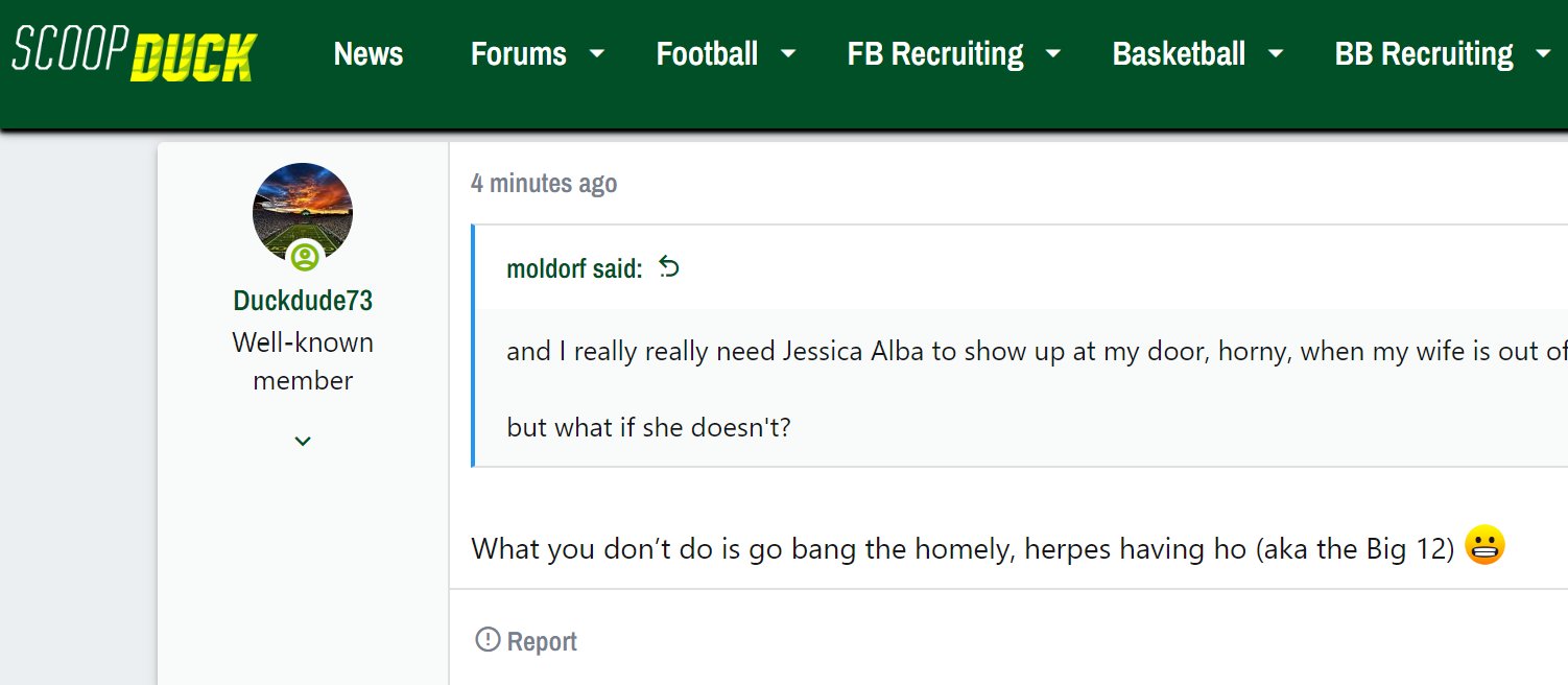 Message Board Geniuses on Twitter: "This #Oregon fan doesn't appear to be fond of the #Big12 ...