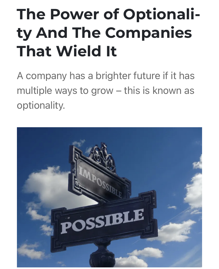 Key takeaways from The Power of Optionality and the companies that ...