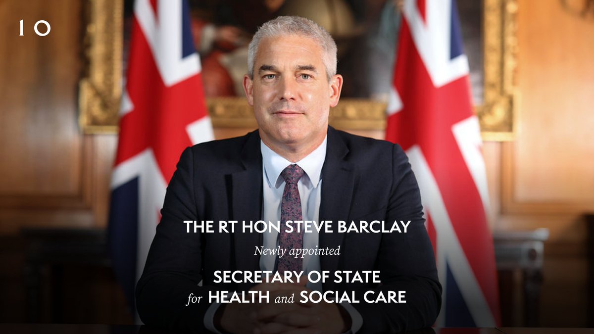 The Rt Hon Steve Barclay MP @SteveBarclay has been appointed Secretary ...