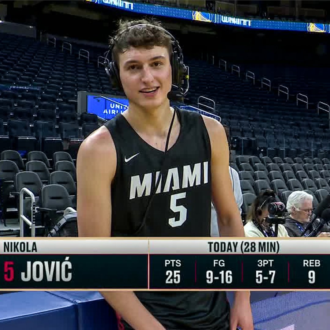 Nikola Jokić and Nikola Jović at dinner last night in Miami with only ...