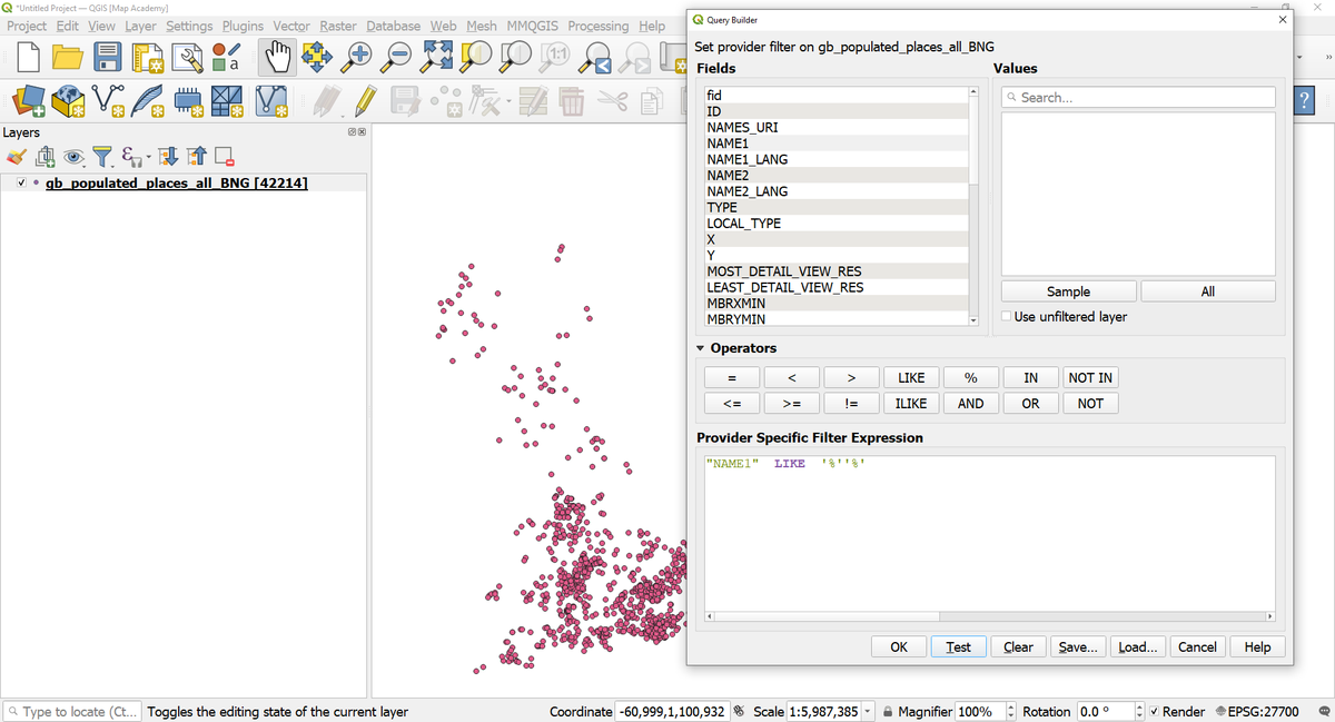 QGIS tip of the day, about apostrophes - e.g. if you want to find all ...