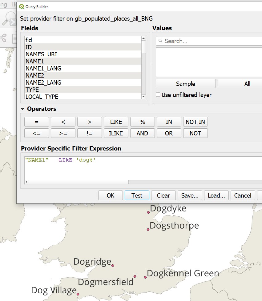 QGIS tip of the day, about apostrophes - e.g. if you want to find all ...