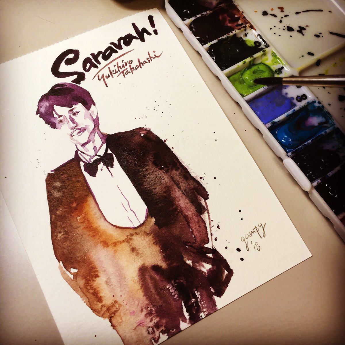 「高橋幸宏さん。松本隆さん。 素晴らしいドラマーおふたり。 」|ganpukuのイラスト