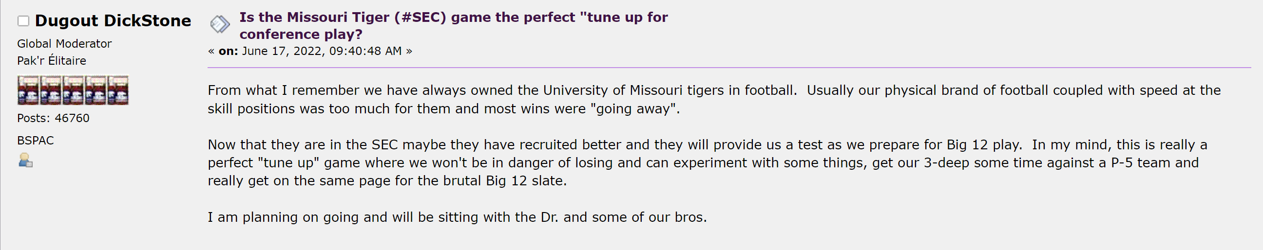 Message Board Geniuses on Twitter: "#KansasState fan thinks that their game with #Missouri ...