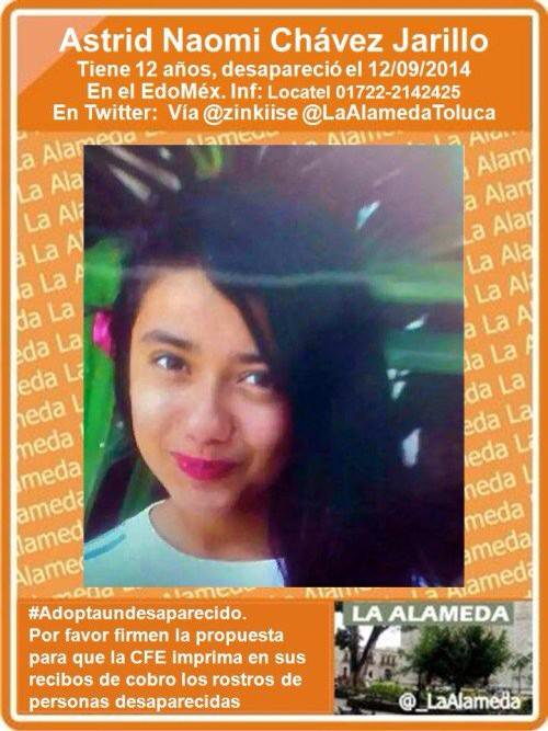 La Alameda EdoMex on Twitter: "#TeBuscamos Astrid Naomi Chávez Jaramillo. Edo de Mexico ...