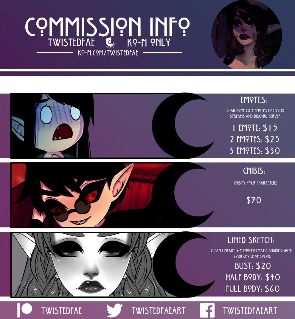 𝕿𝖜𝖎𝖘𝖙𝖊𝖉𝕱𝖆𝖊 🐙 Comms Open 🐙 on Twitter: "Now serving traditional art commissions. Yee, that's ...