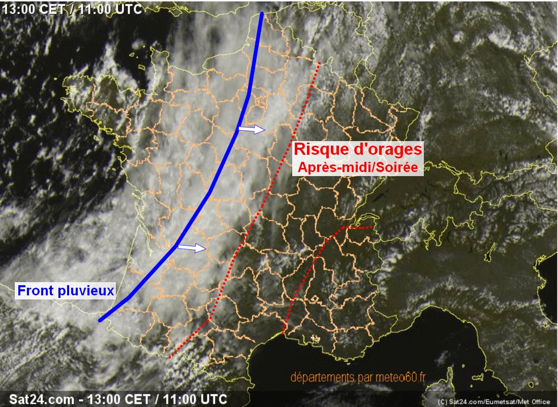 Carte des orages et foudre en direct en France et Europe par le système ...