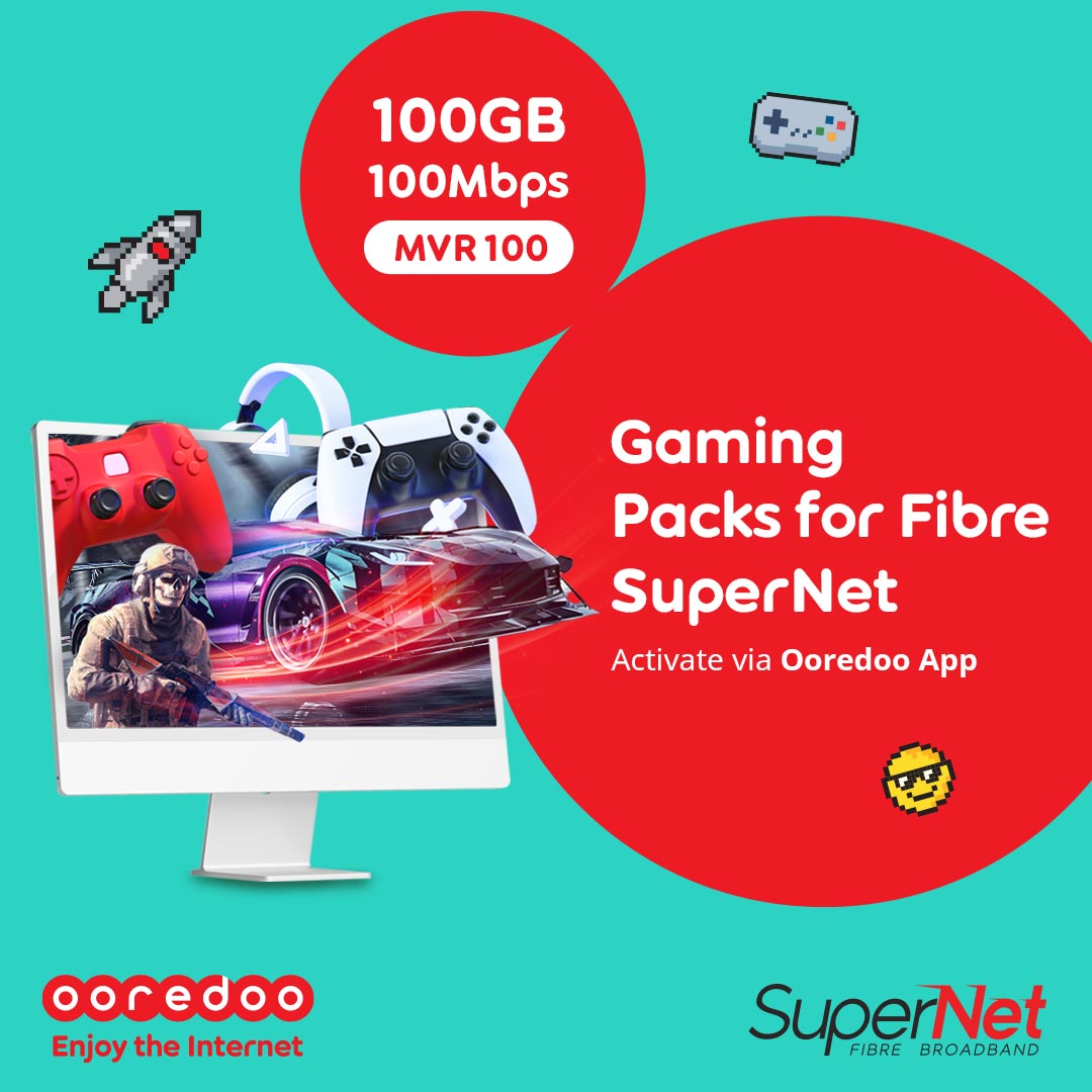 Ooredoo Maldives on Twitter: " All new Gaming Packs for Fibre SuperNet! Get 100GB data with ...