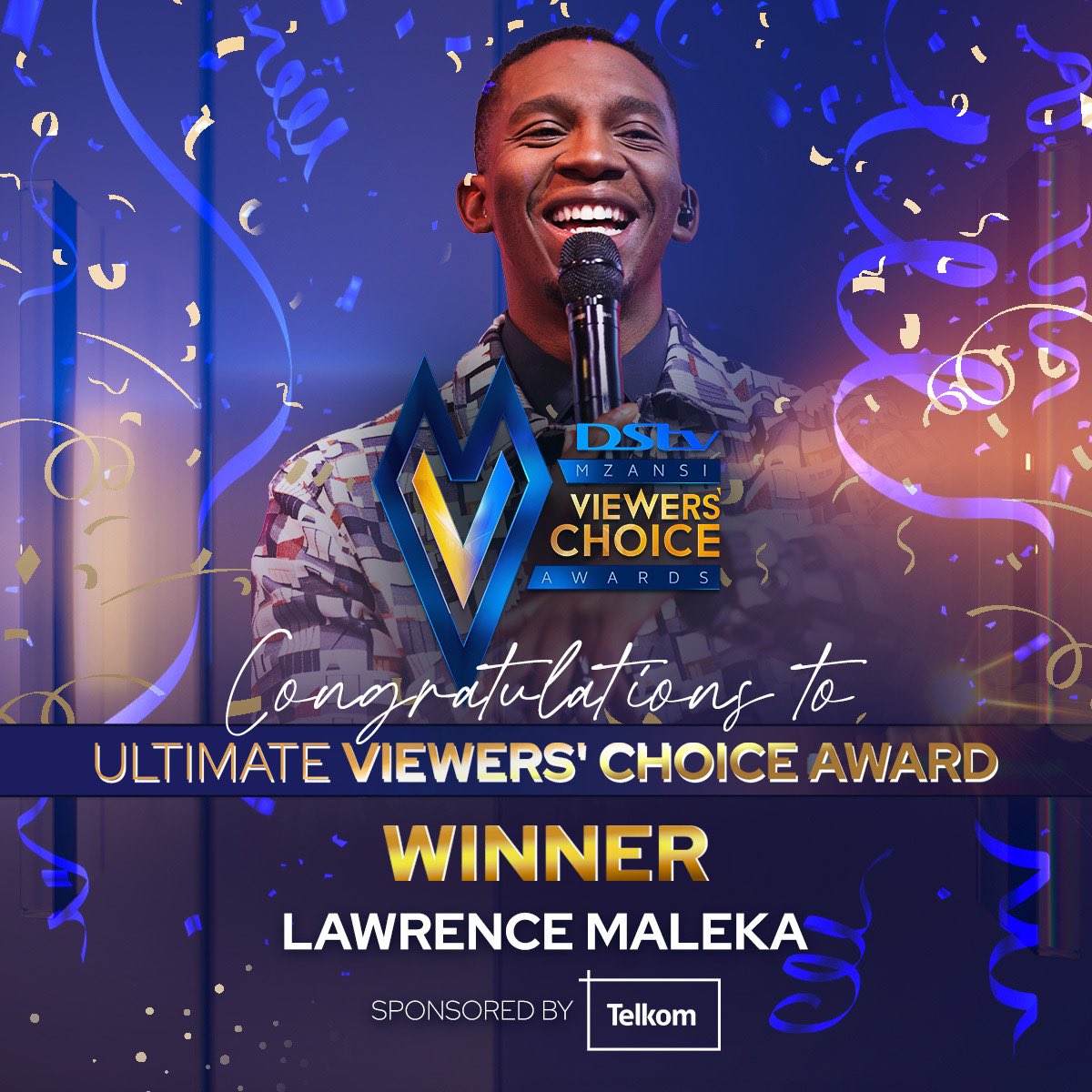 DStv on Twitter: "The Ultimate Viewers Choice Award goes to @Lawrence_Maleka!! His fans did the ...