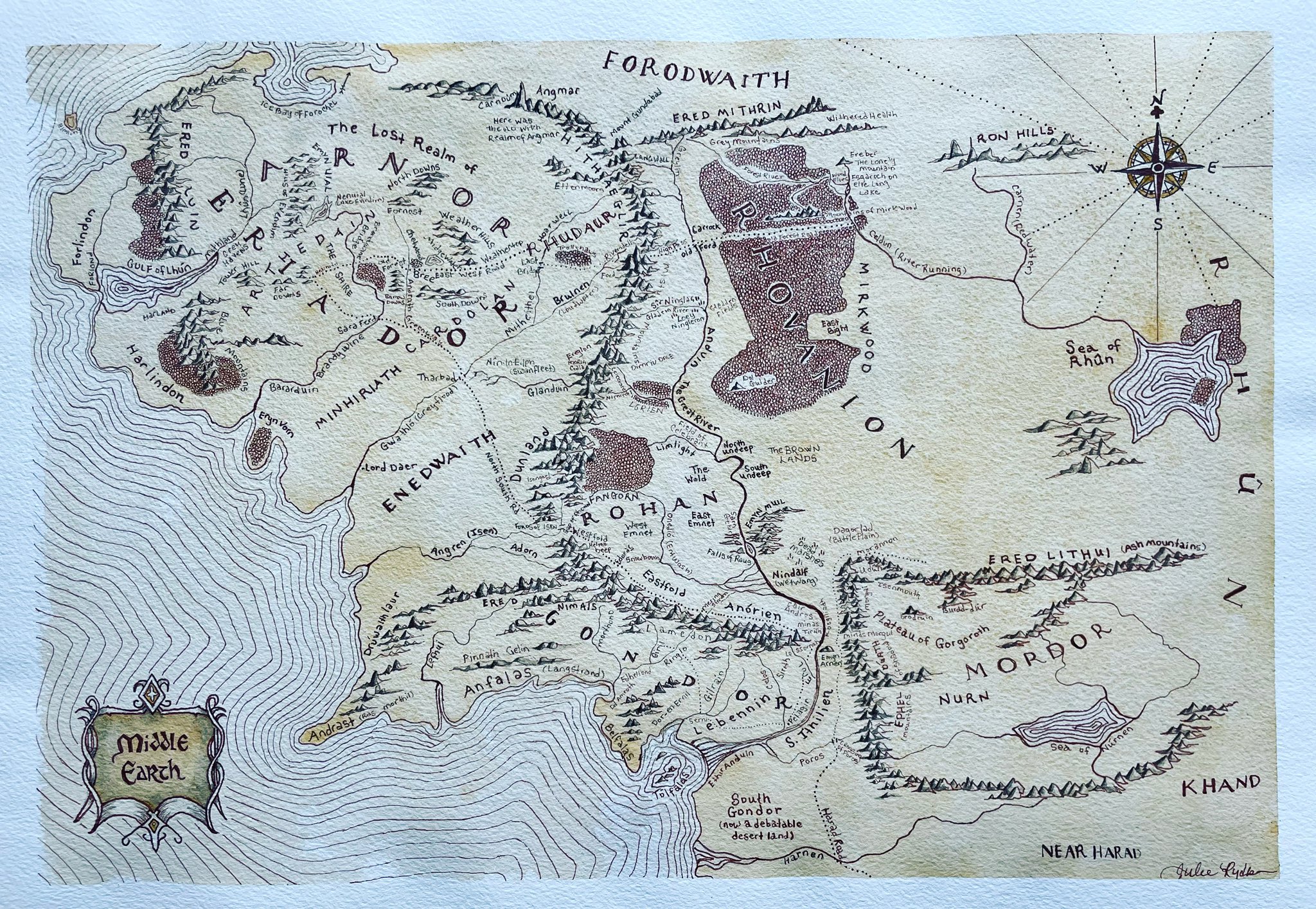 Lord Of The Rings Map Wallpaper