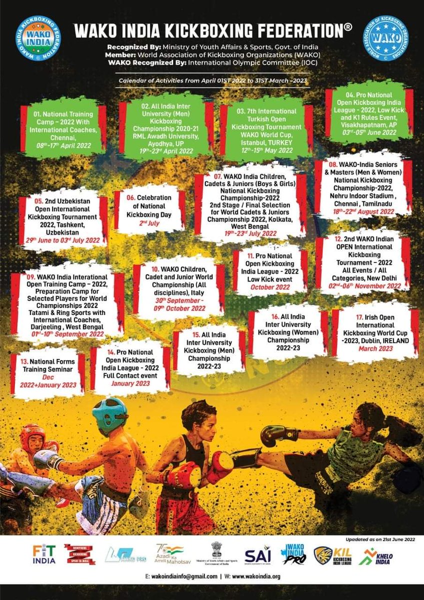 Wako India Logo Kickboxing Bharat On X: "GET READY! !! 7 DAYS LEFT