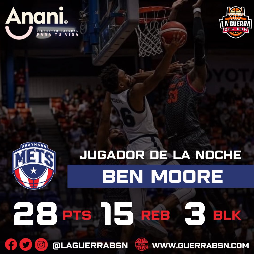 La Guerra del BSN 🇵🇷 🏀 on Twitter: "#BSNPR | JUGADOR DE LA NOCHE: BEN MOORE El delantero Ben ...