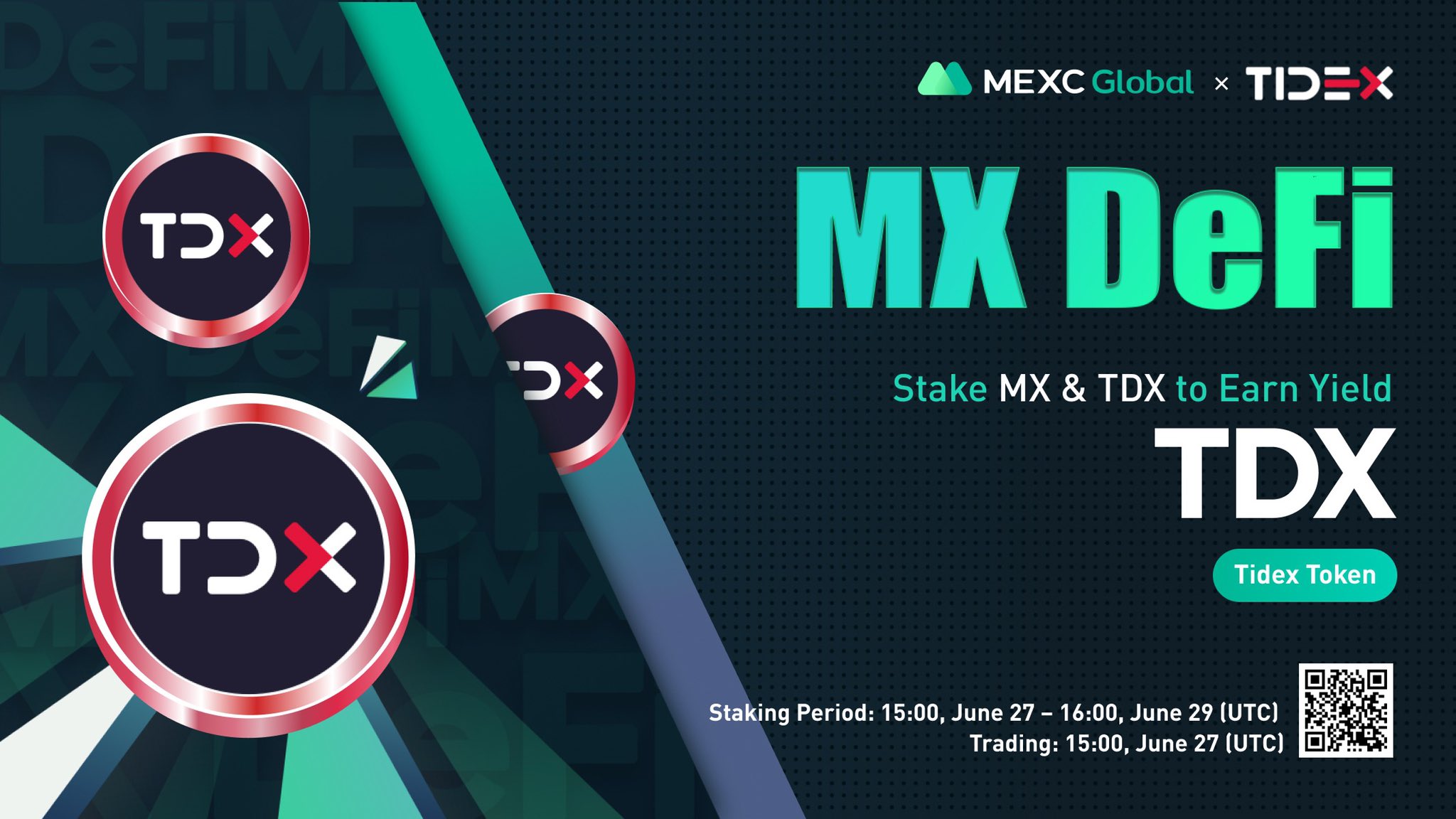 MEXC Global on Twitter: "📈 $TDX/USDT will list as a spot trading pair at 15:00 on Jun 27 (UTC ...