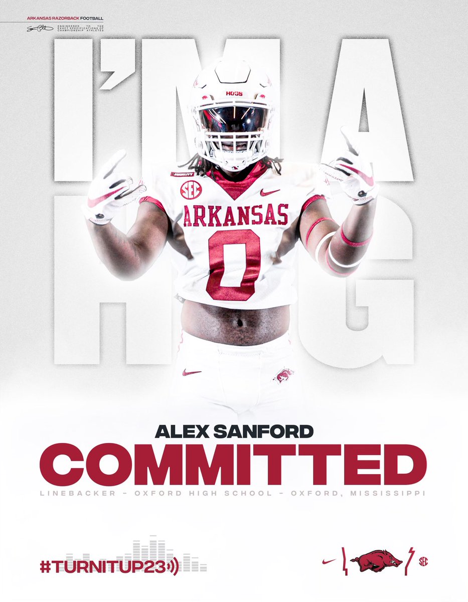 2023 3* LB Alex Sanford Commits to Arkansas : r/CFB