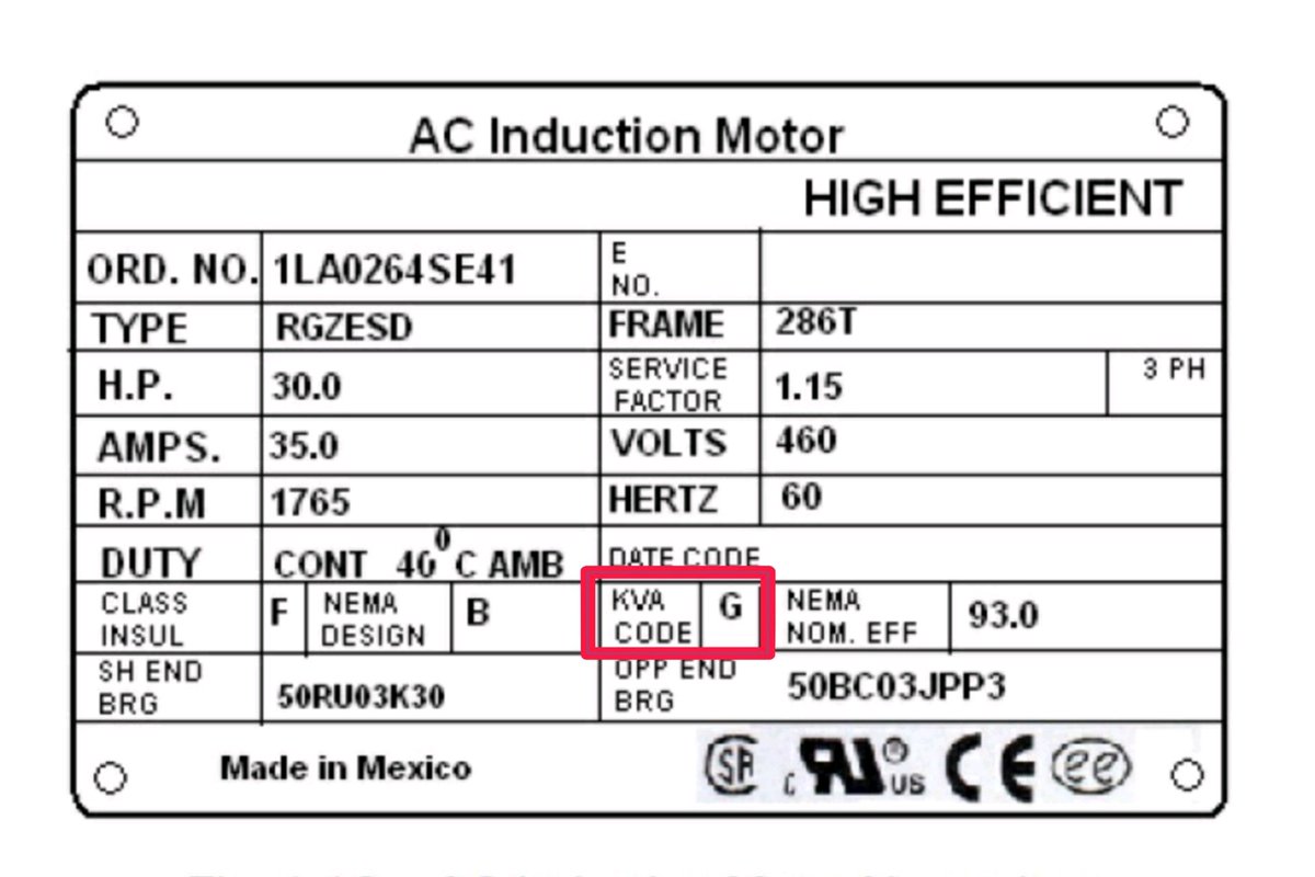 ما هو ال KVA Code في المحركات وكيف يتم حساب تيار البدء للمحركات ...