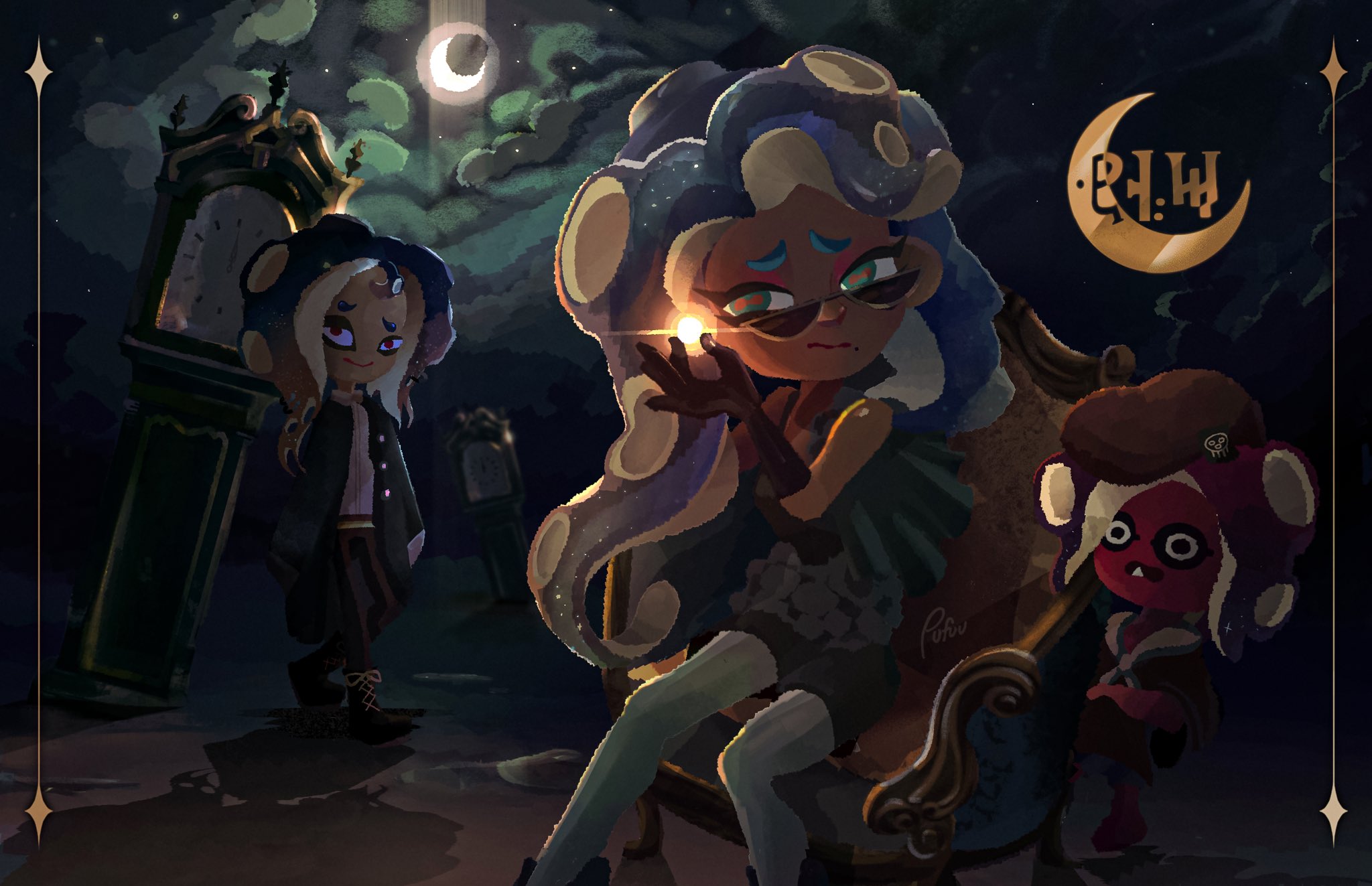 Pufuu 🐡 on Twitter: "Splatoon 3 World Tour - 🌙 Midnight October feat. Marina from Off the Hook # ...