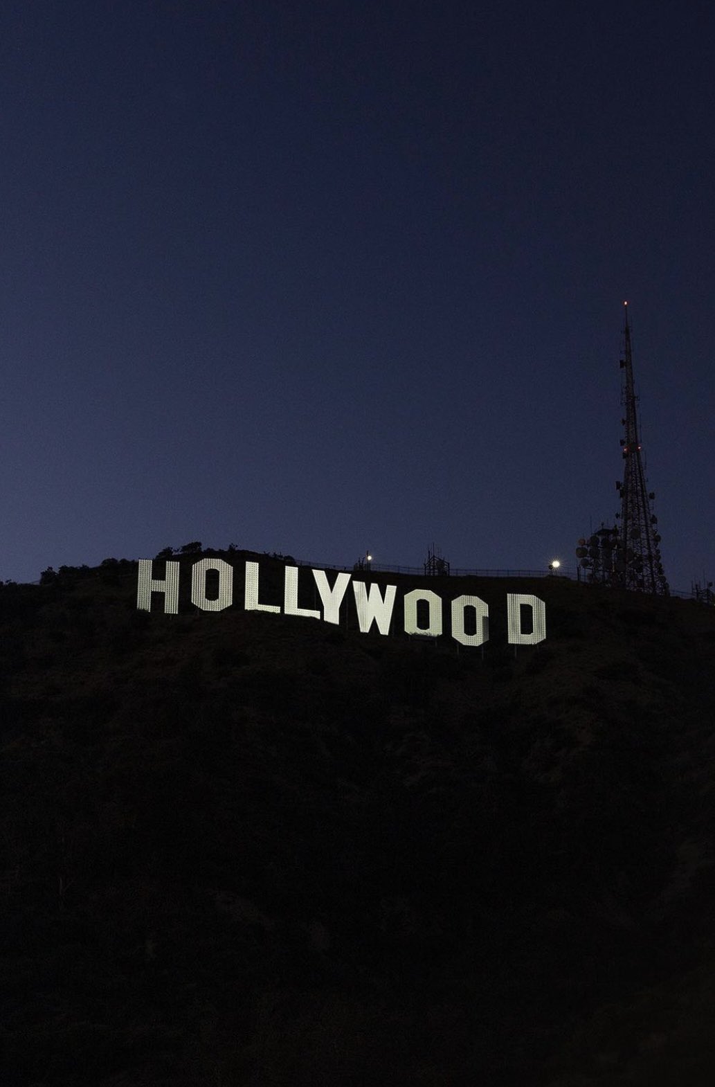 Hollywood Sign Night Wallpaper