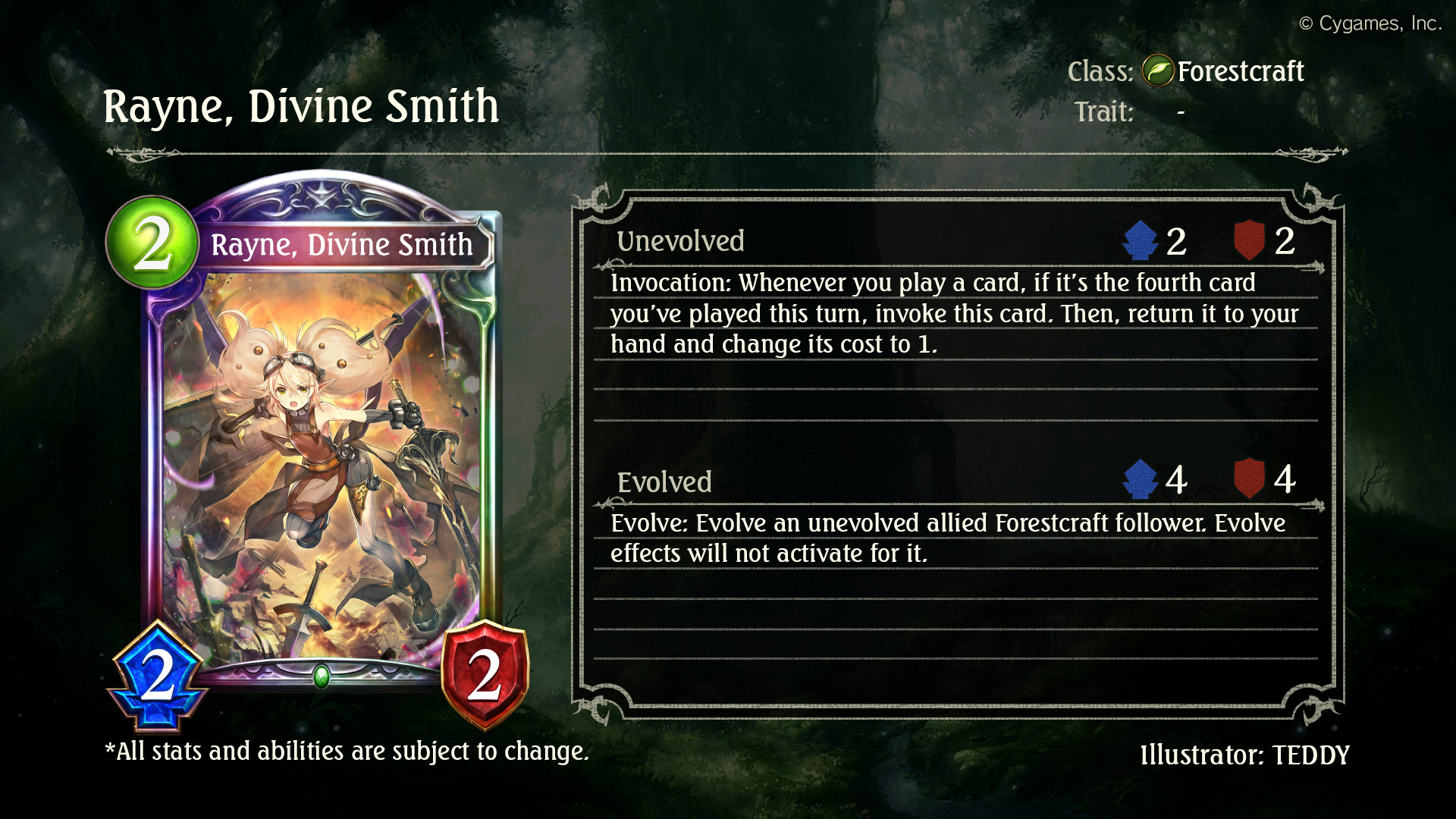 Shadowverse on Twitter: "New Roar of the Godwyrm card reveals! Rayne, Divine Smith This ...