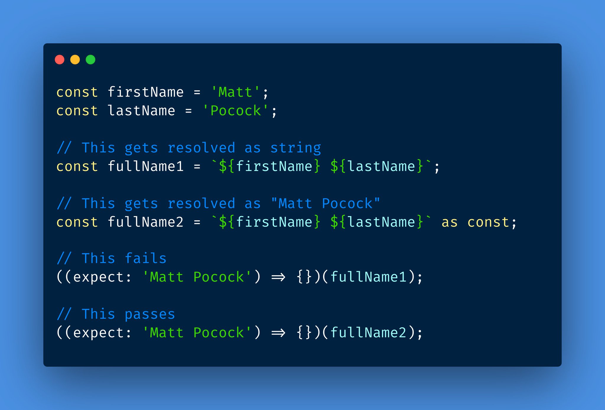 Matt Pocock On Twitter Typescript Question Why Is As Const Required For This Inference To