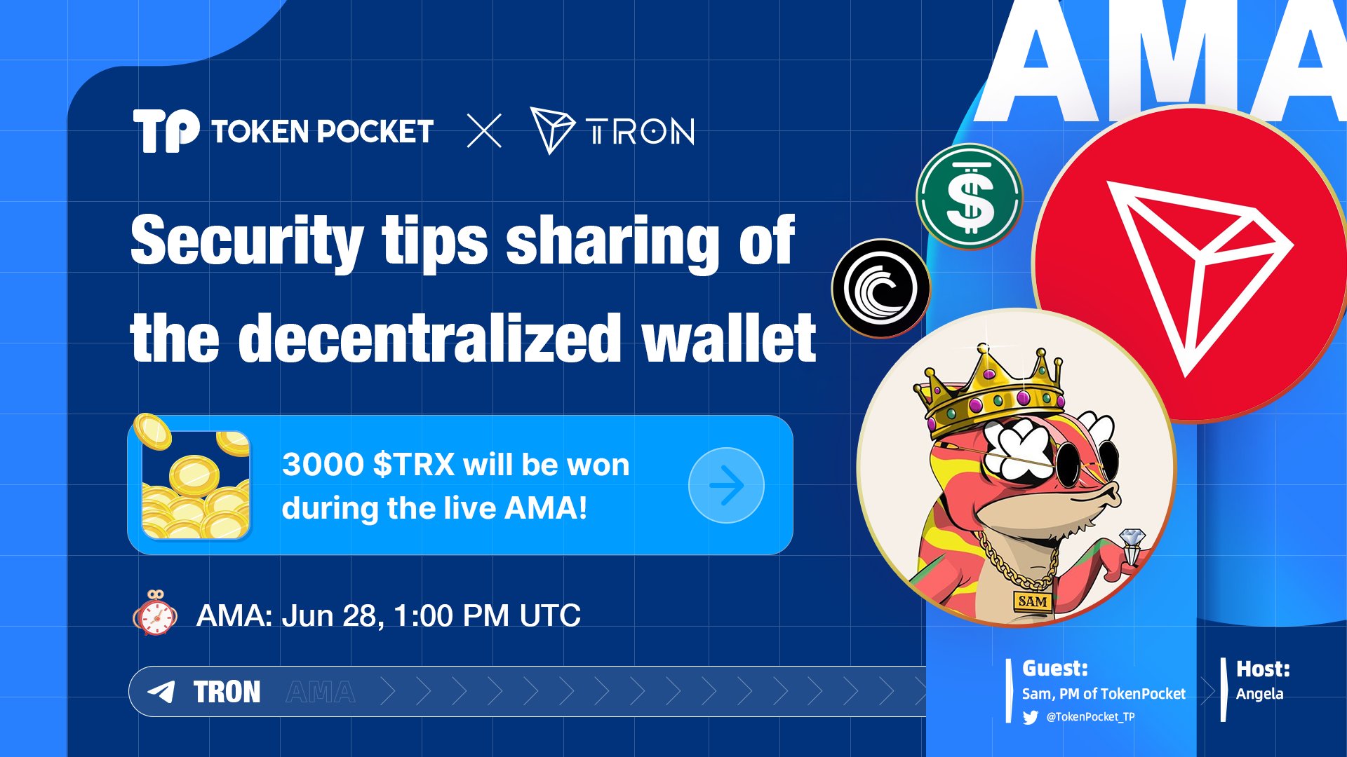 TokenPocket on Twitter: "🔛@TokenPocket_TP x @trondao AMA #Giveaway 🚨Security tips sharing of the ...