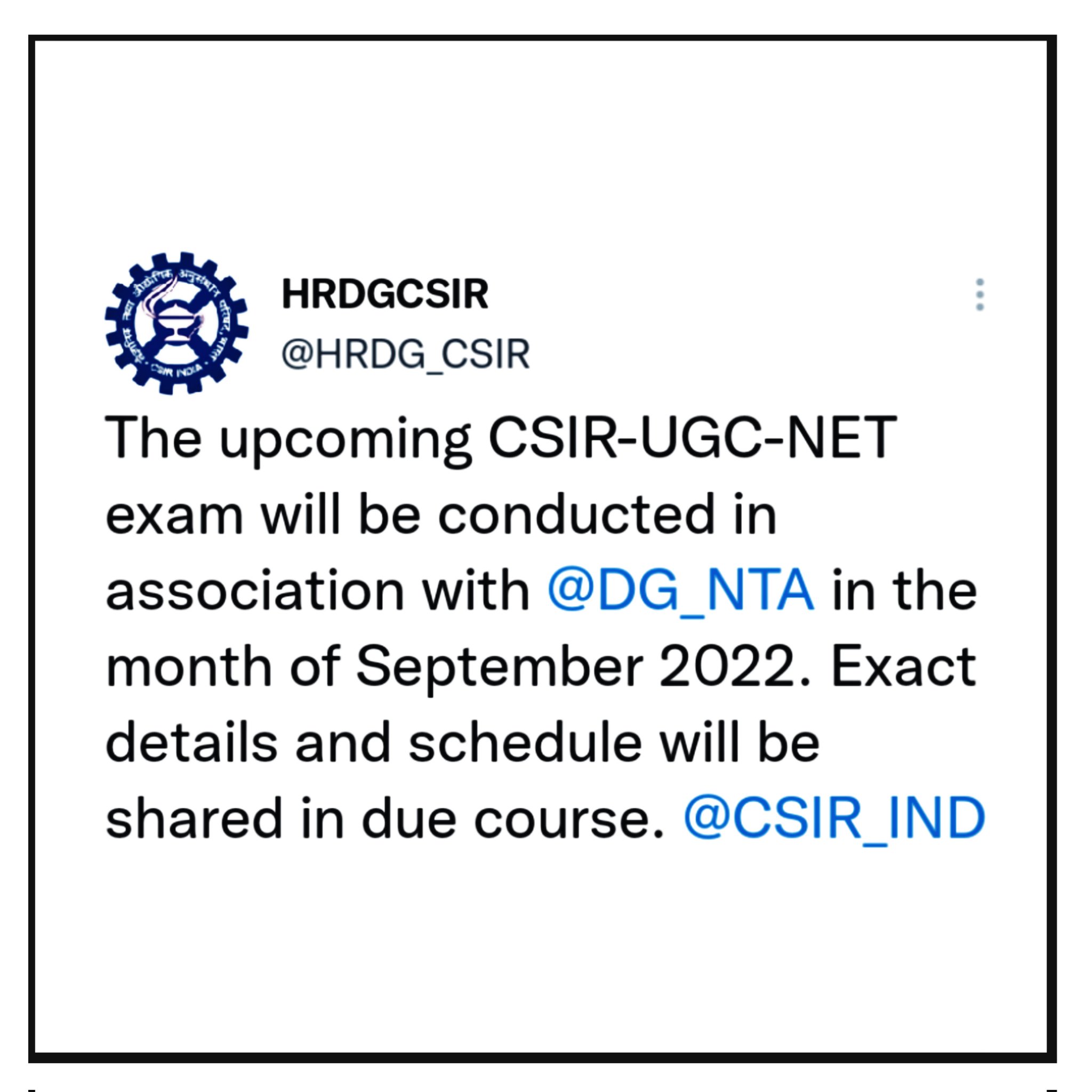 @life_sciences_csir_net_study on Twitter: "Joint CSIR UGC NET JRF Exam Will be conducted in ...