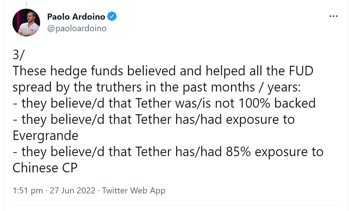 Bitfinex’ed 🔥 Κασσάνδρα 🏺 on Twitter: "Paolo posting lots of bullshit today. Let's review: NYAG ...