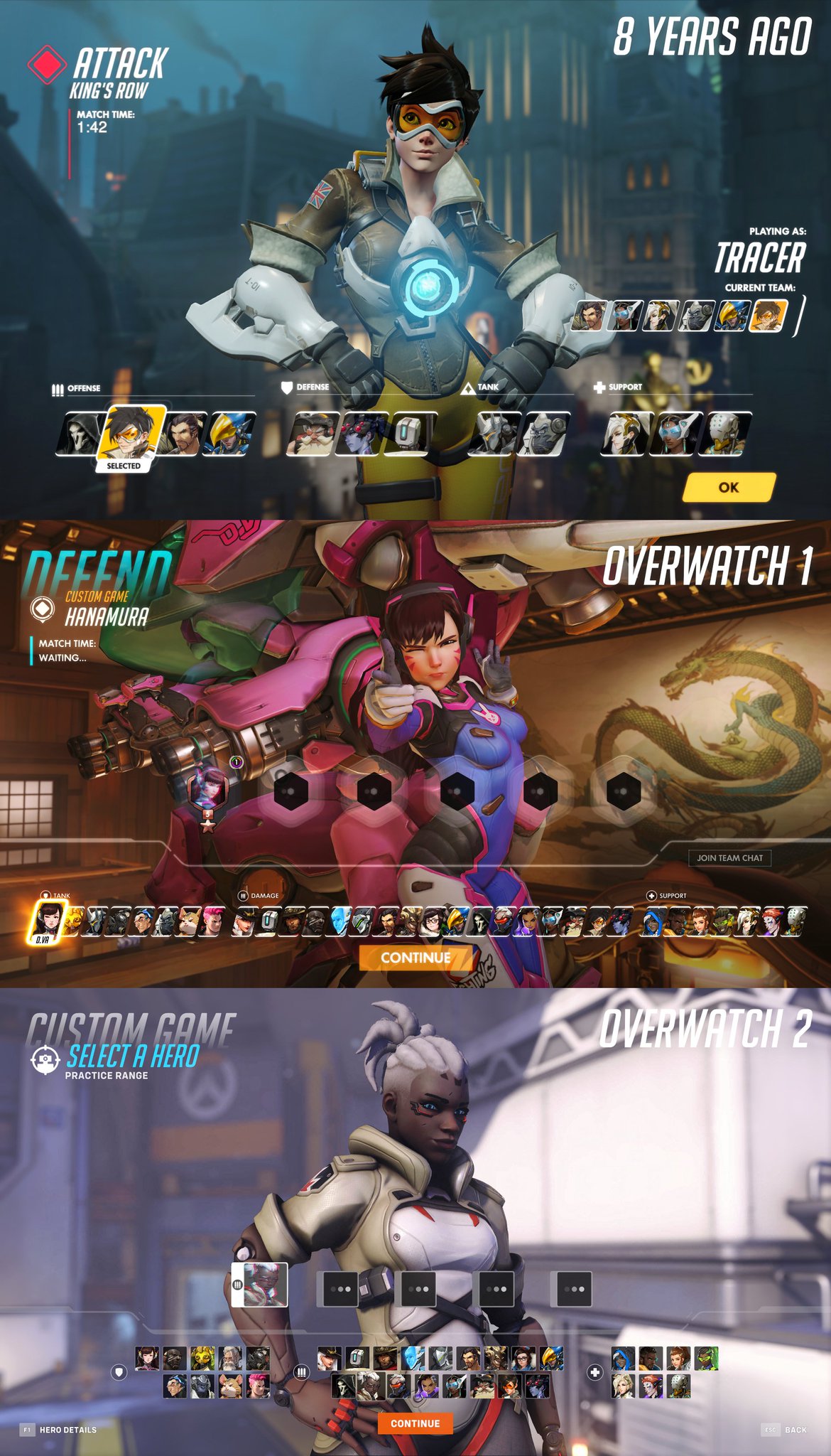 Naeri X 나에리 on Twitter: "OVERWATCH HERO SELECTION 2014 ~ 2022 #Overwatch2 ⚠️OW2 Work in Progress ...