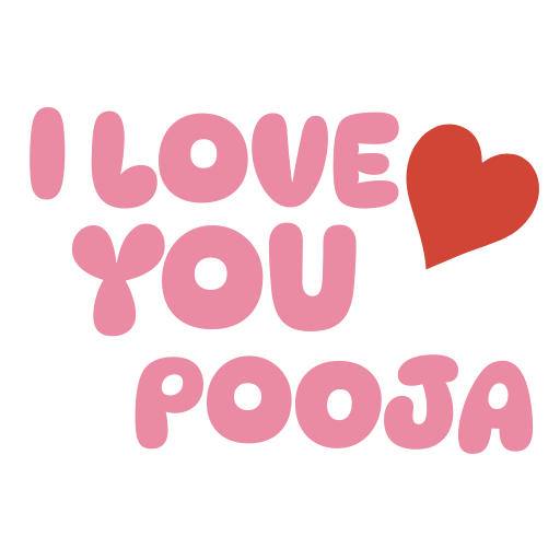 I Love You Pooja Name Logo