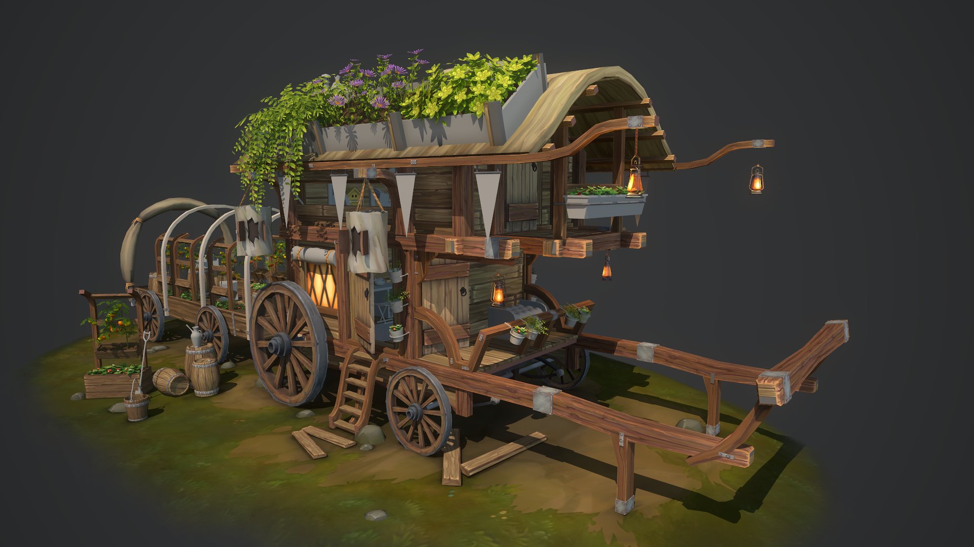 Medieval Merchant Cart