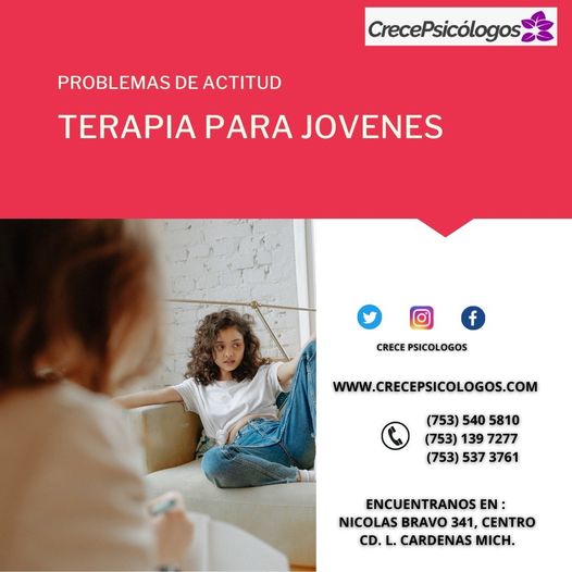 CRECE PSICÓLOGIA on Twitter: "TERAPIA PSICOLOGICA PARA JOVENES #terapias #crecepsicologo # ...