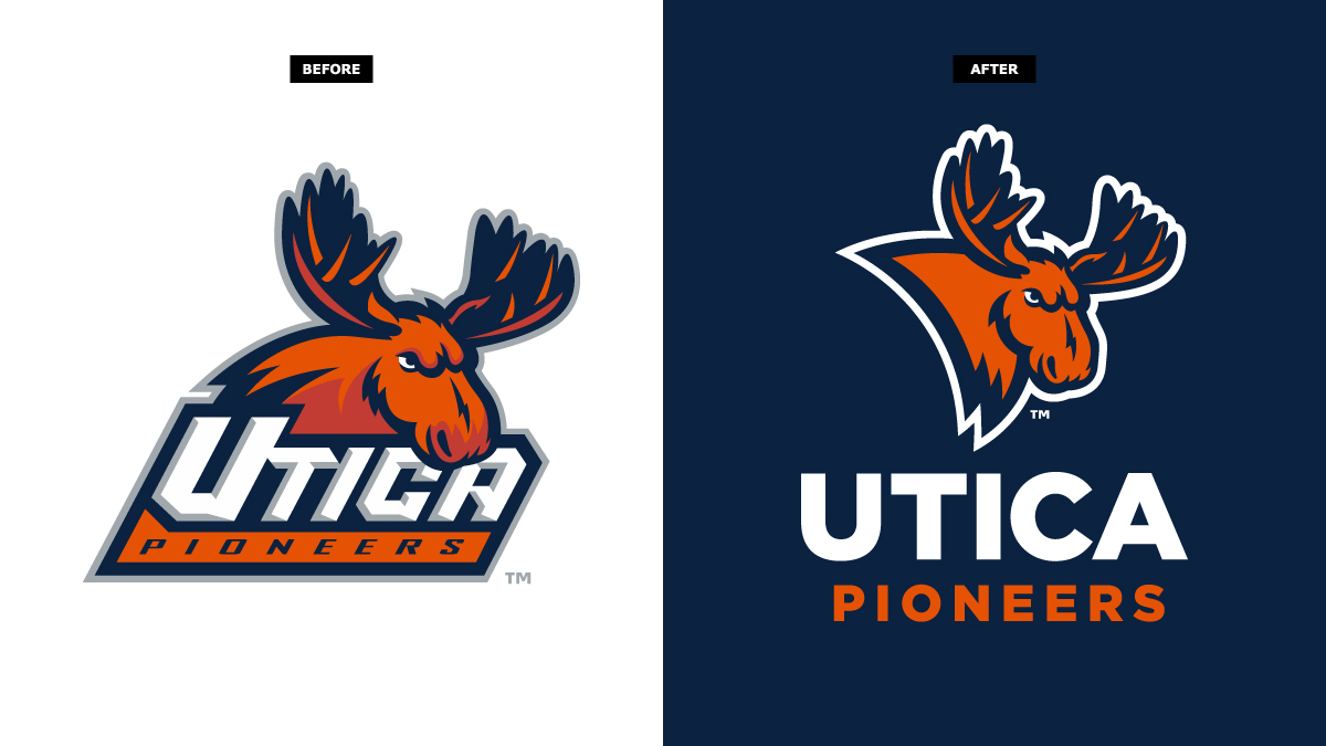 Utica Pioneers Logo Utica College Pioneers Jumbo Caps, Navy