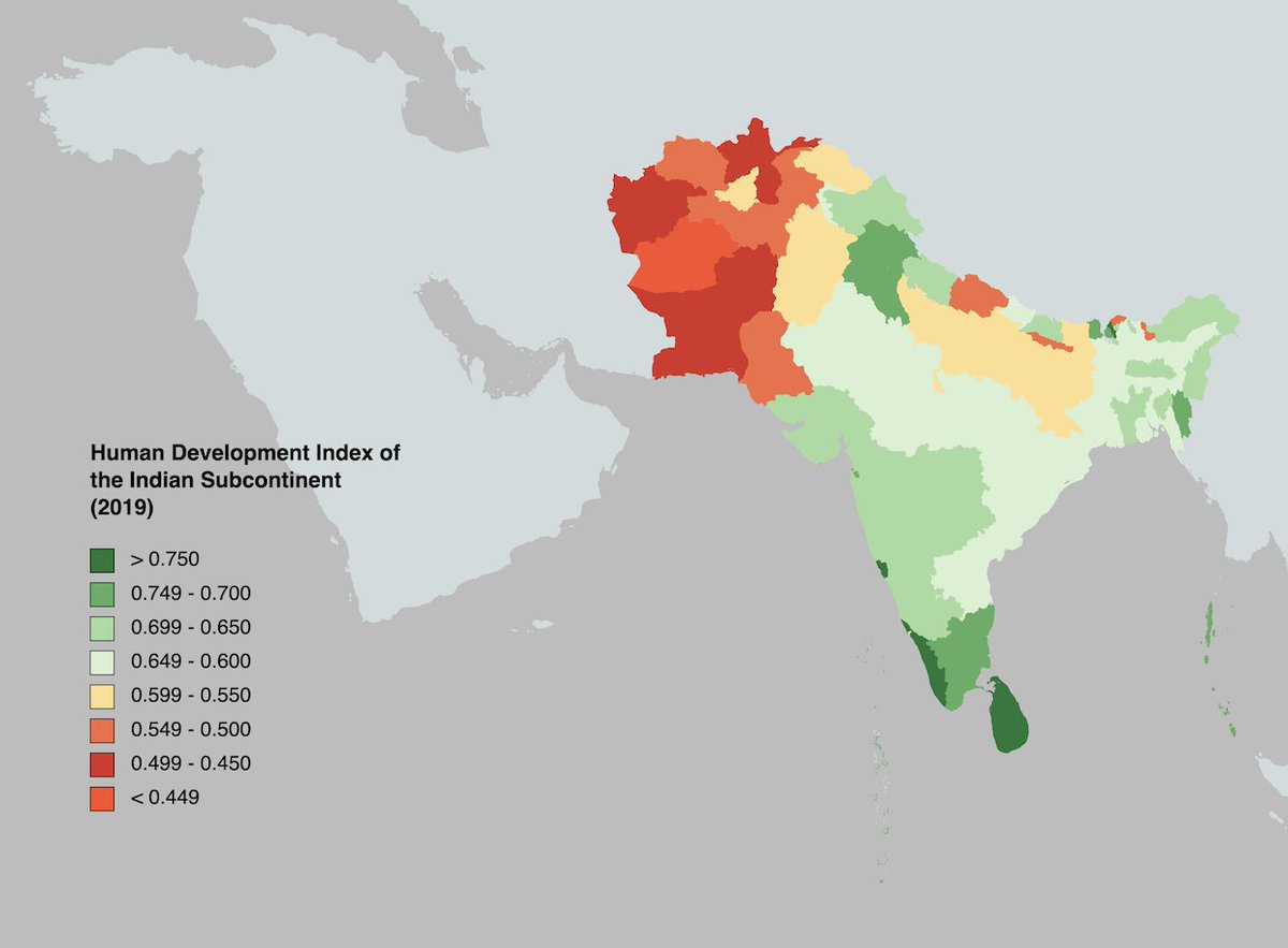 Human Development Index map of the Indian Subcontinent (2019) - المسلسل ...