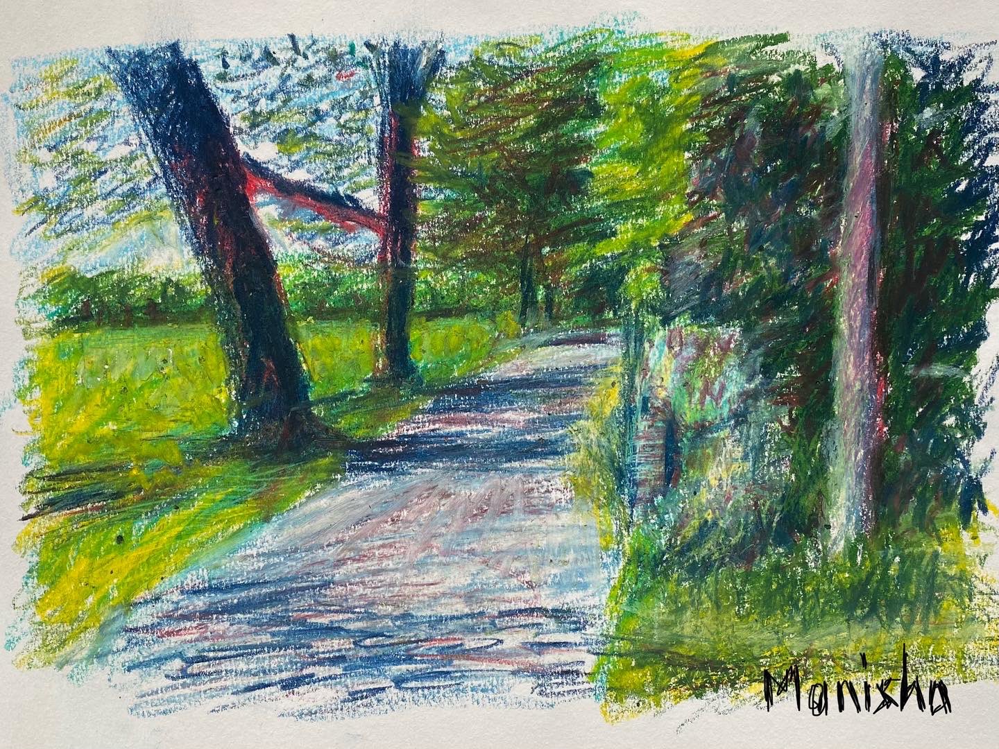 Oil Pastels Drawings Trees