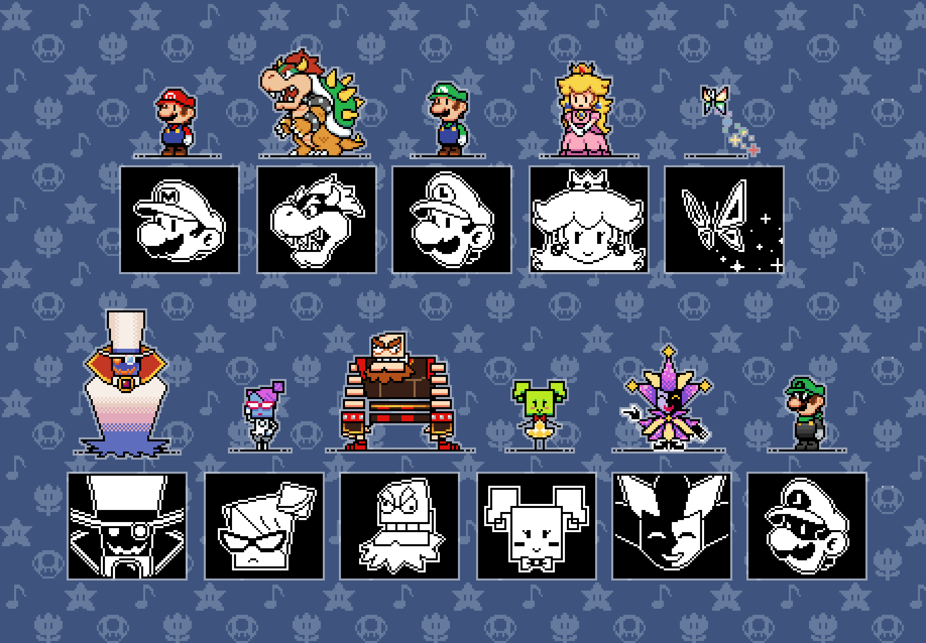 Super Paper Mario All Characters
