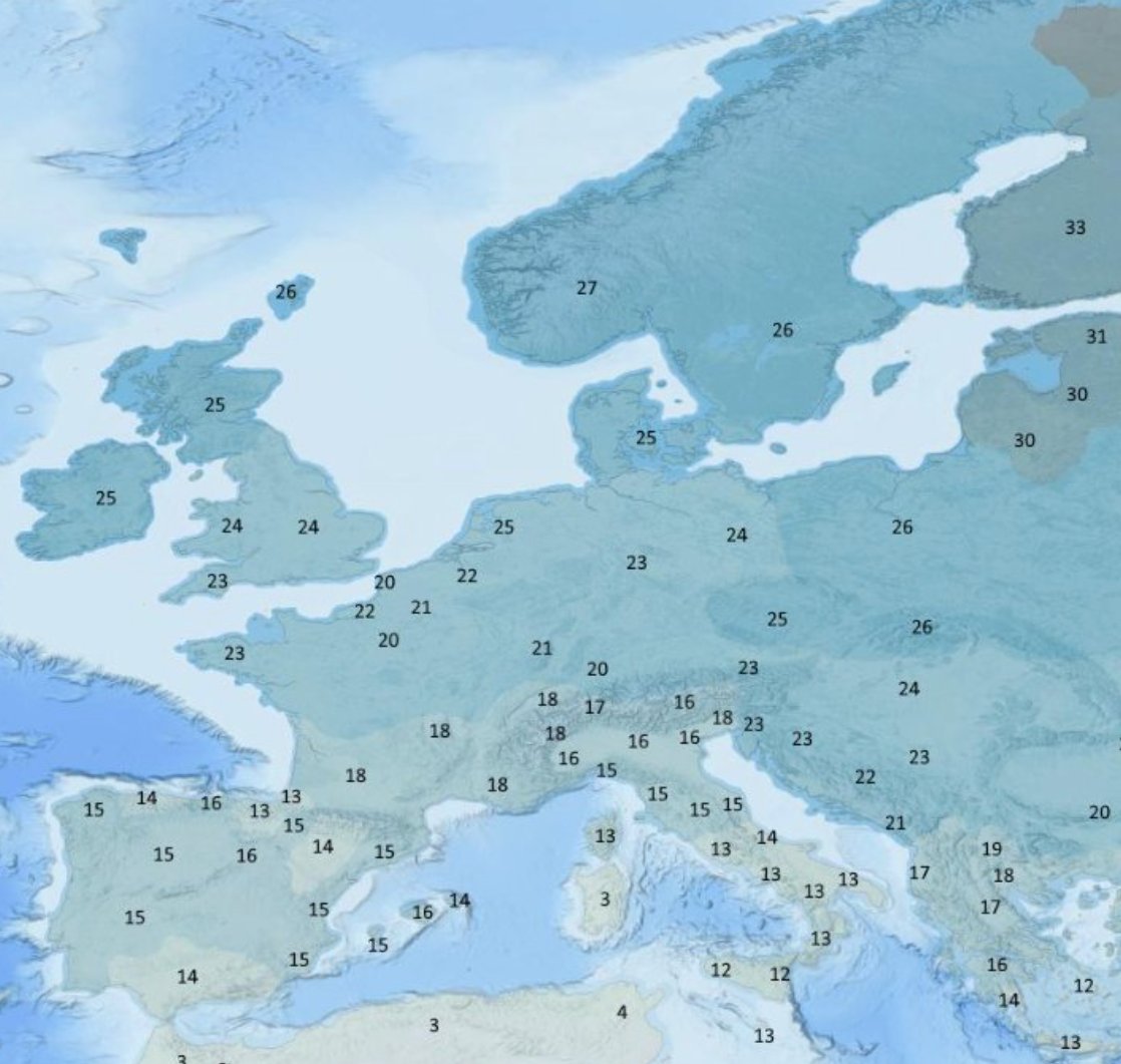 Ancient North Eurasian (ANE) admixture in modern day populations. The ...