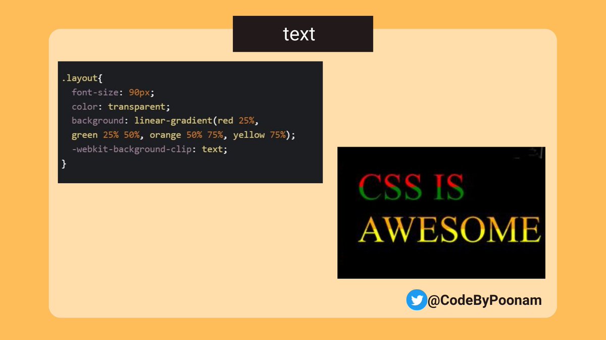 background-clip property in CSS 👇 ️ This property sets the background ...