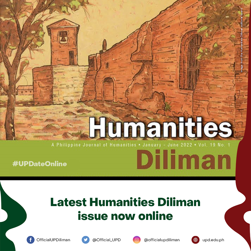 UP Diliman on Twitter: "“The January to June 2022 issue of Humanities Diliman (Vol. 19, No. 1 ...